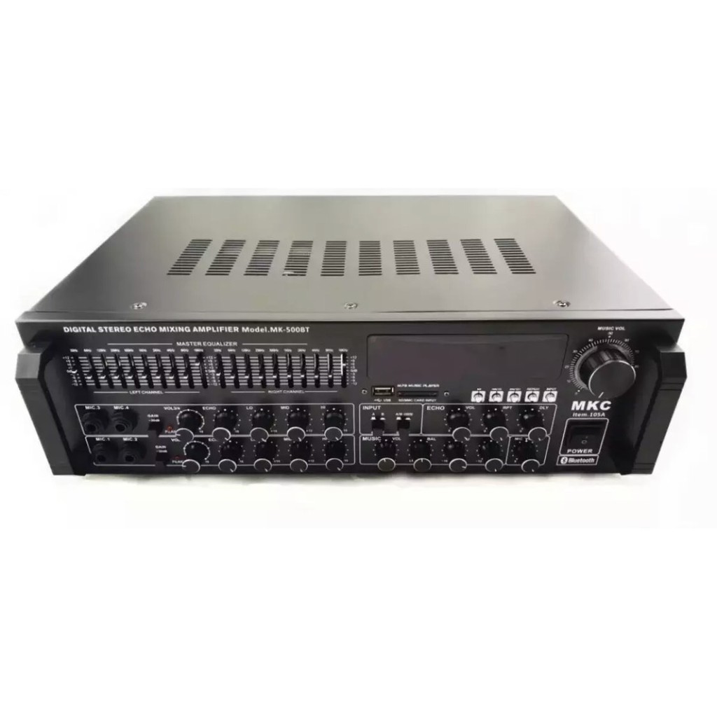 MKC MK-500BT power amplifier แอมป์ขยายเสียง พร้อมพัดลมระบายความร้อน ฟรี ...