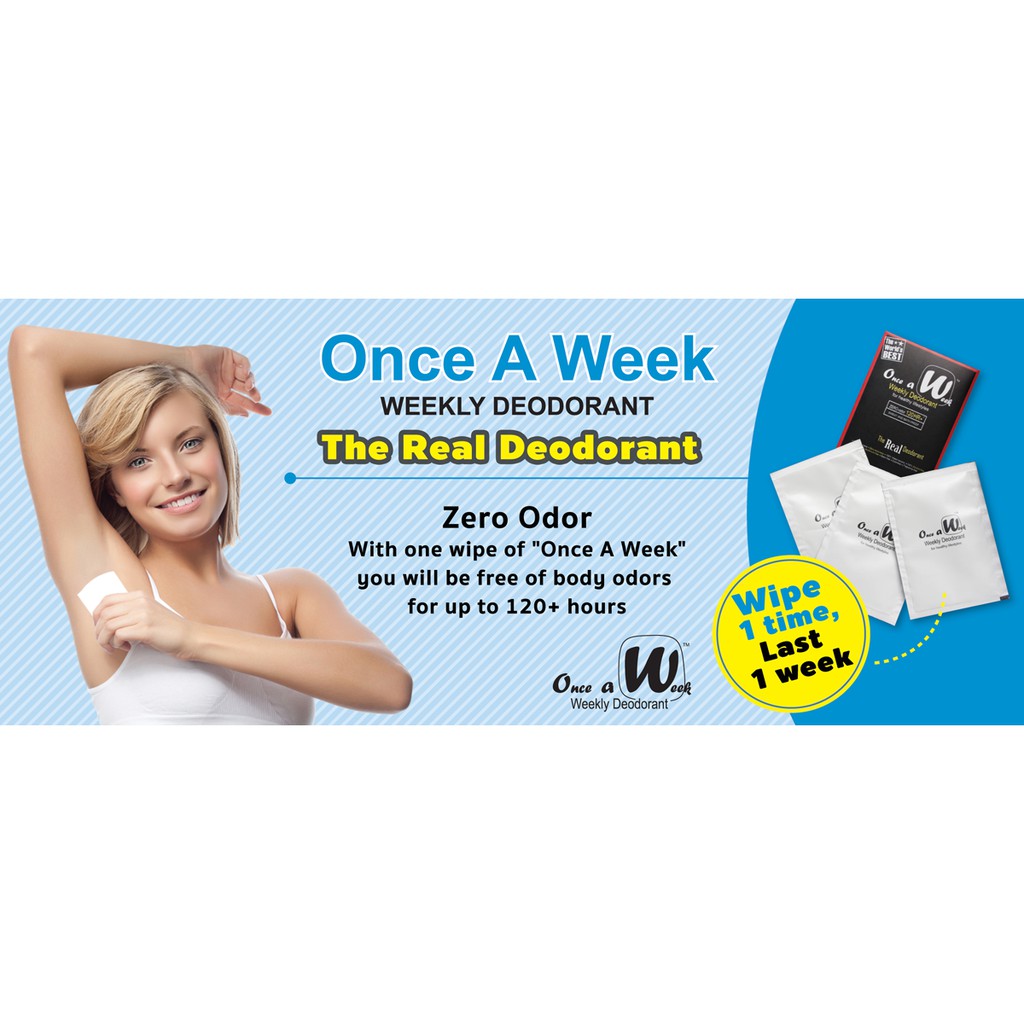 *Zero Odour 120hours* *Once A Week (OAW) Weekly Deodorant 3's Eliminate ...