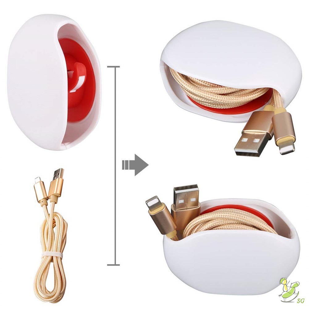 SG Portable Earbuds Cable Wrap Case Silicone Earphone Wire Organizer ...