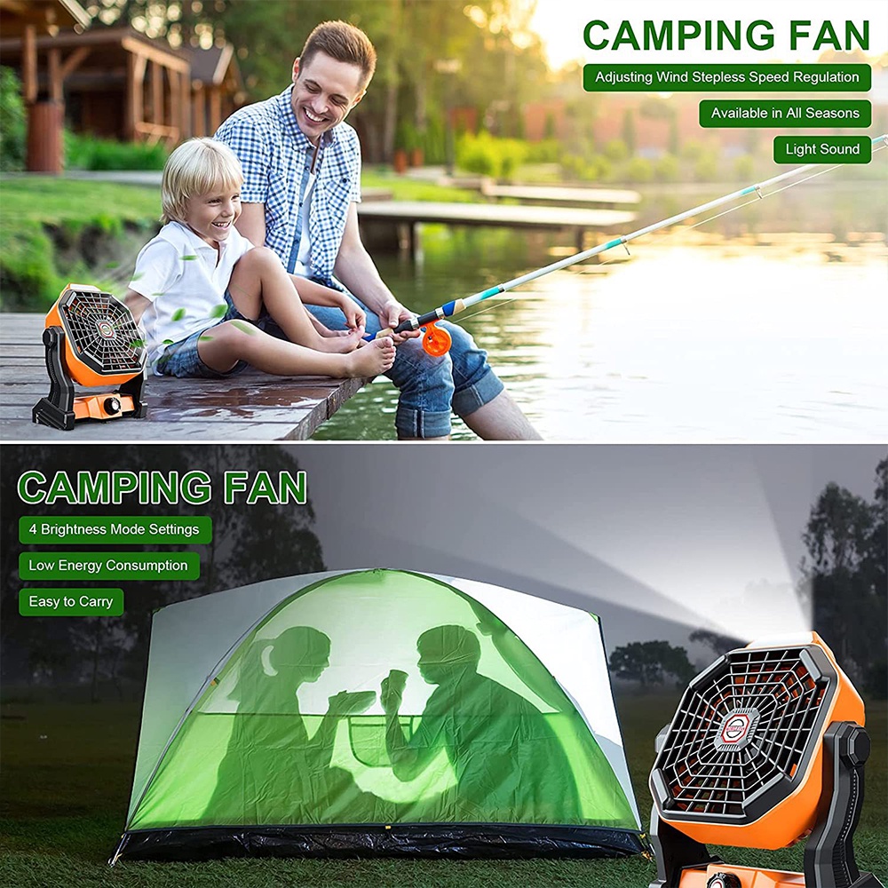 Portable Fan Rechargeable Outdoor Camping Mini Fan USB Table Fan with ...