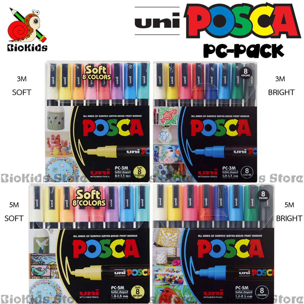 UNI POSCA PC-3M & PC-5M PACK 8 - j28uqxh0_2 - ThaiPick