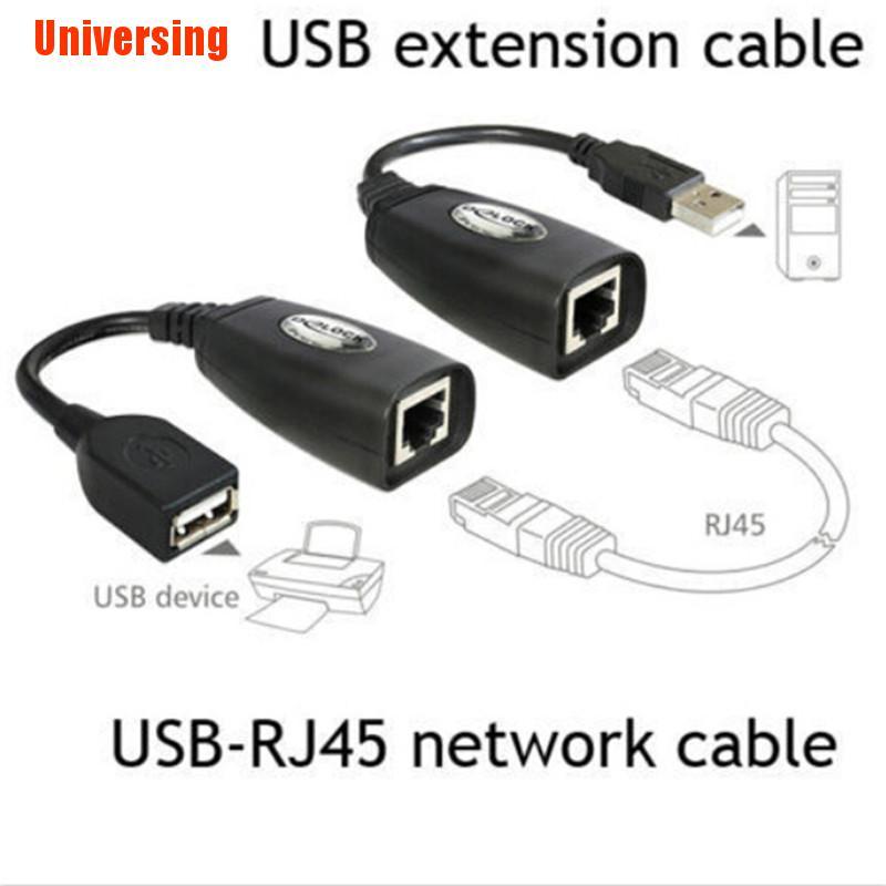 Universing RJ45 CAT5e 6 Ethernet USB LAN cable extension adapter kit ...