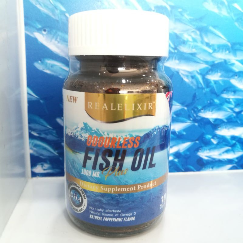 Real Elixir Odourless Fish Oil 1000มก. 30 เม็ด น้ำมันปลาไร้กลิ่น ไม่คาว ...