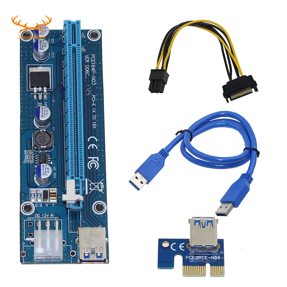 【Ready stock】Pci-E Riser Pci E Express 1X To 16X Riser Card Usb 3.0 Pci ...