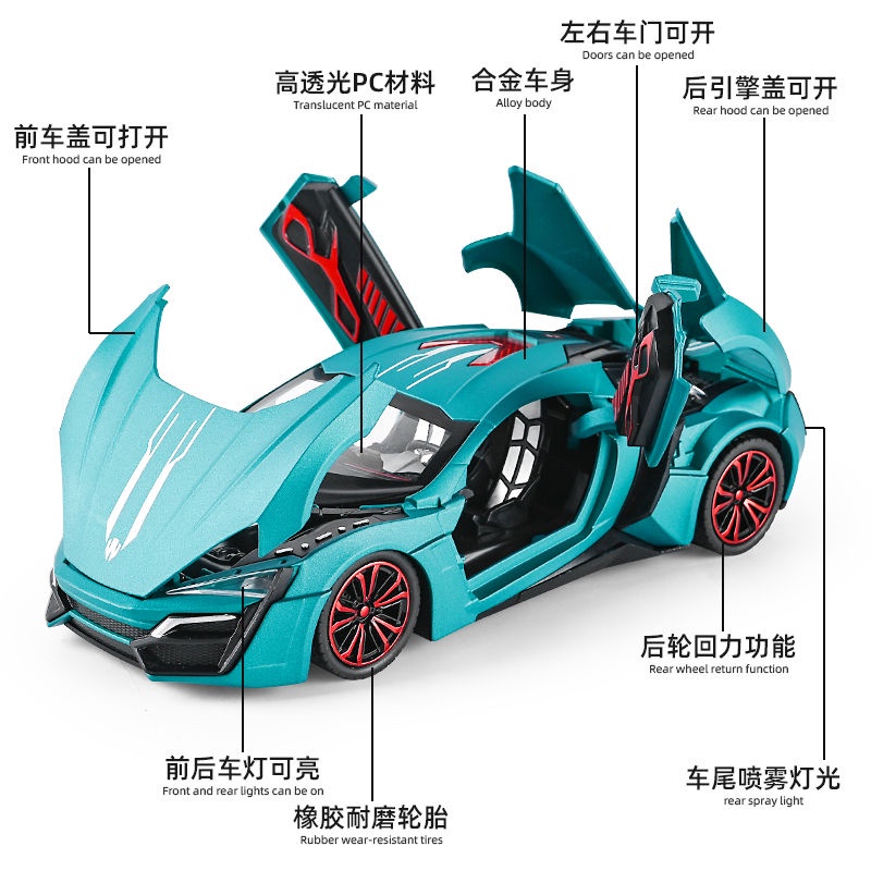 Spray 124 speed and passion Lycan sports car alloy model simulation ...