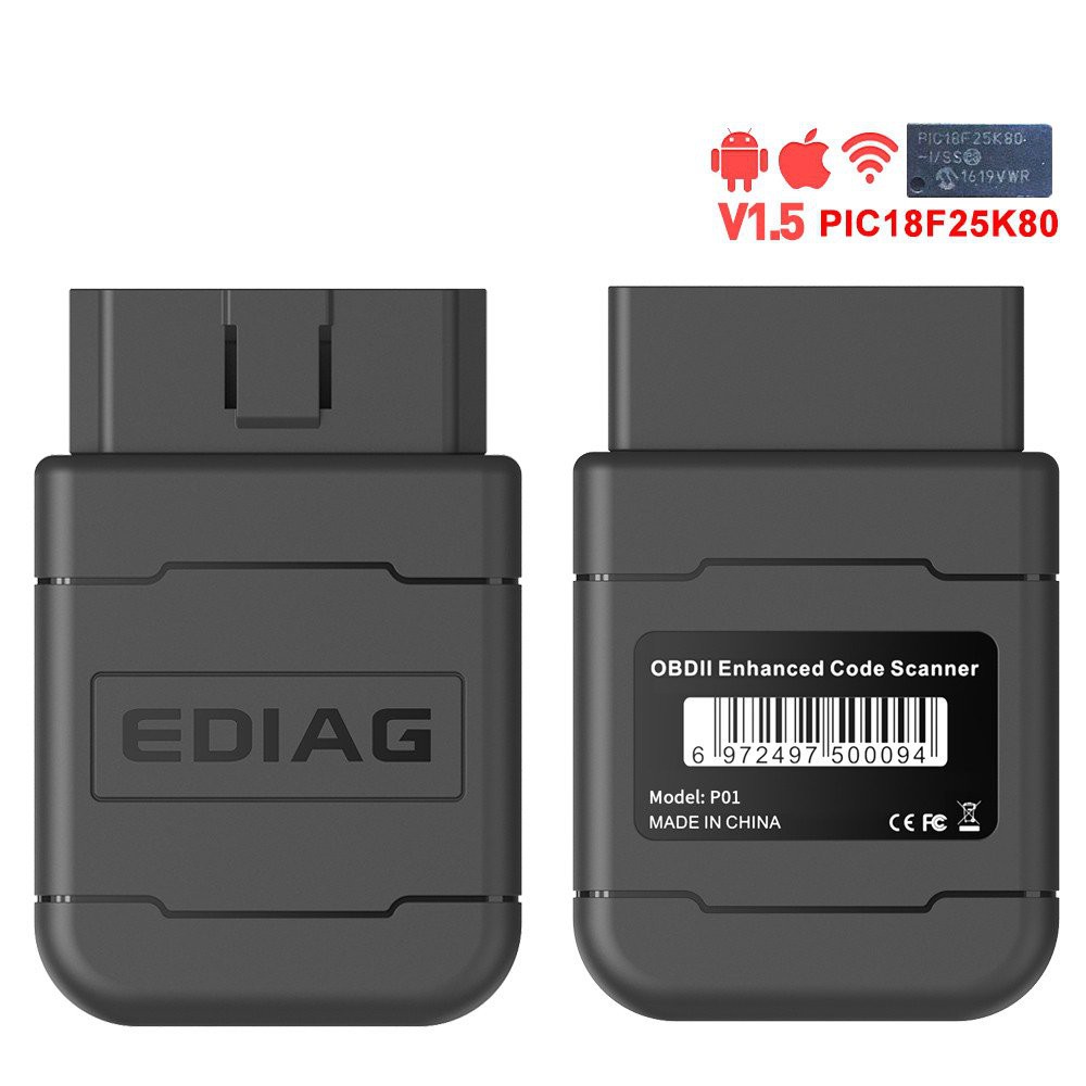 ELM327 V1.5 Wifi/Bluetooth OBD2 code Reader v1.5 Elm 327 PIC18F25K80 Auto OBDII Diagnostic Tool ...