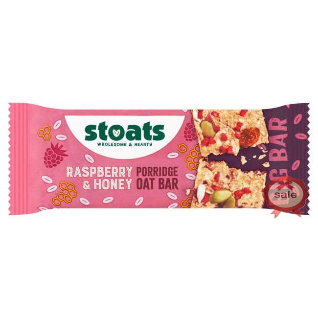 Stoats 4 Raspberry Honey Vegetarian Porridge Oat Bars 200g สโทธ บาร์ ...