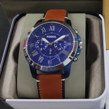 Fossil Fs5151 Fs 5151 Grant Chronograph Navy 44มม.- นาฬิกาข้อมือสําหรับ ...