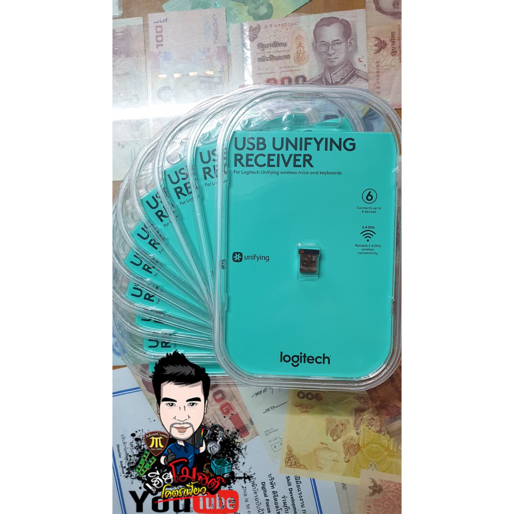 Logitech unifying receiver ของแท้ full package (รุ่นที่รองรับ ดูในคลิป ...