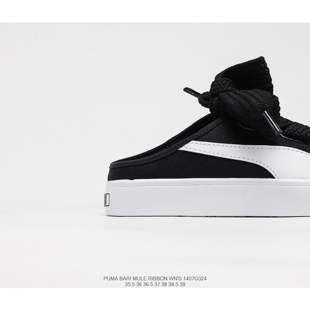 Original PUMA Bari Mule one-leg casual bowknot canvas shoes half drag ...
