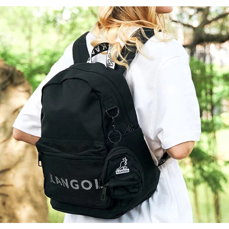 KANGOL Bag กระเป๋าเป้ backpack ผ้า canvas ใส่โน๊ตบุ๊คได้ สีดำ น้ำตาล ...