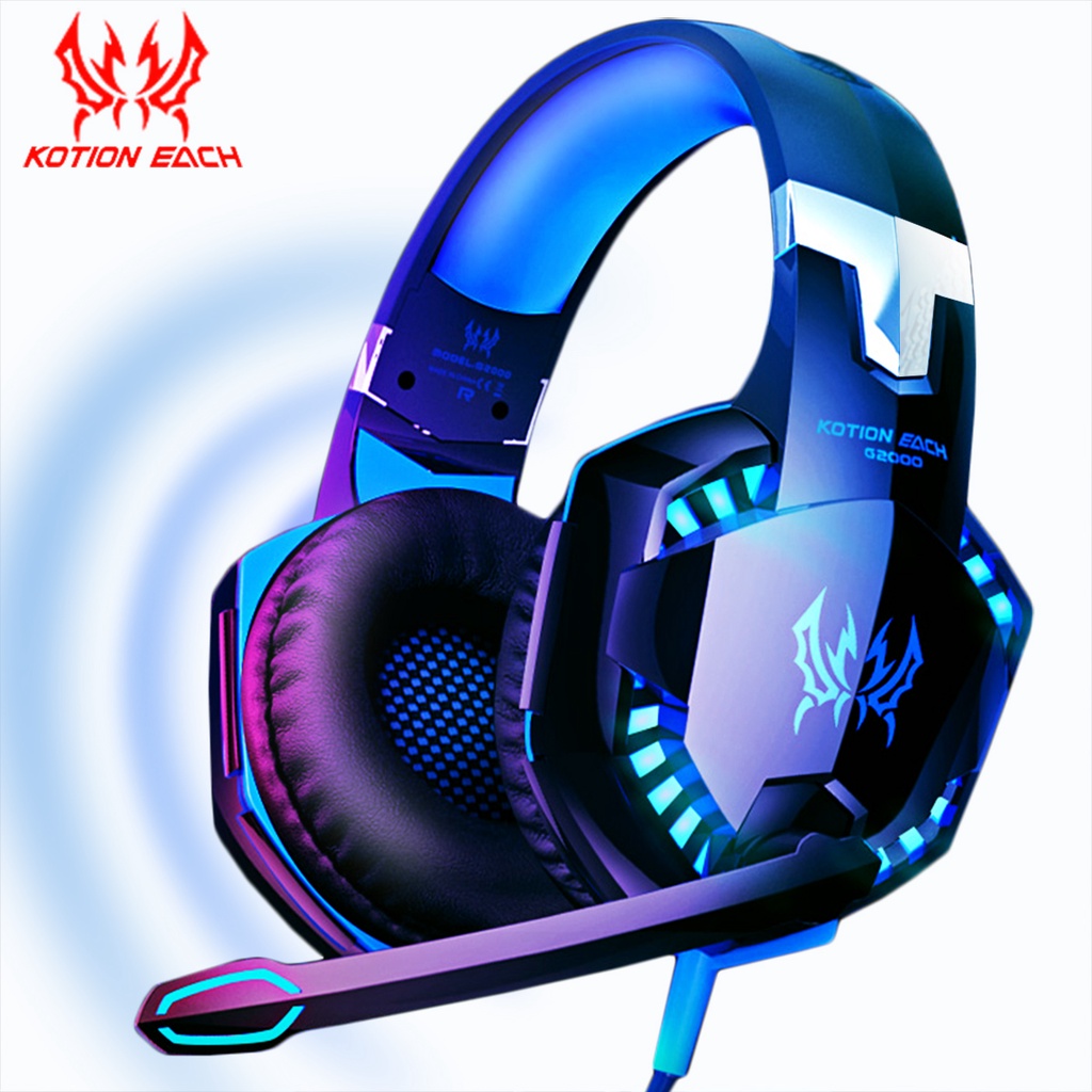 Game Headphones Gaming Headsets Bass Stereo Over-Head Earphone Casque PC Laptop Microphone Wired ...