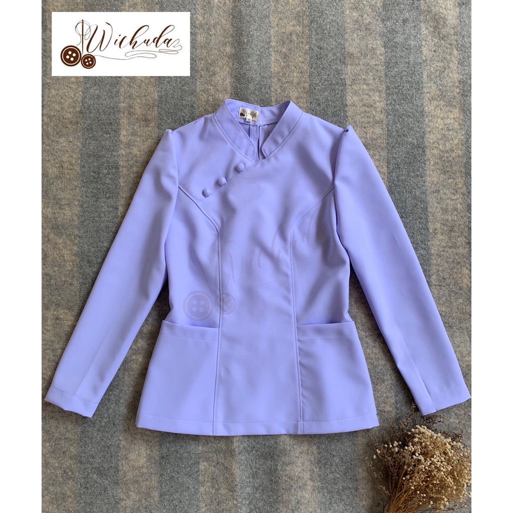 ชุดพยาบาลแขนยาว Wichudaชุดพยาบาล ชุดพยาบาลคอจีนแขนตุ๊กตา(แขนยาว) ชุด ...