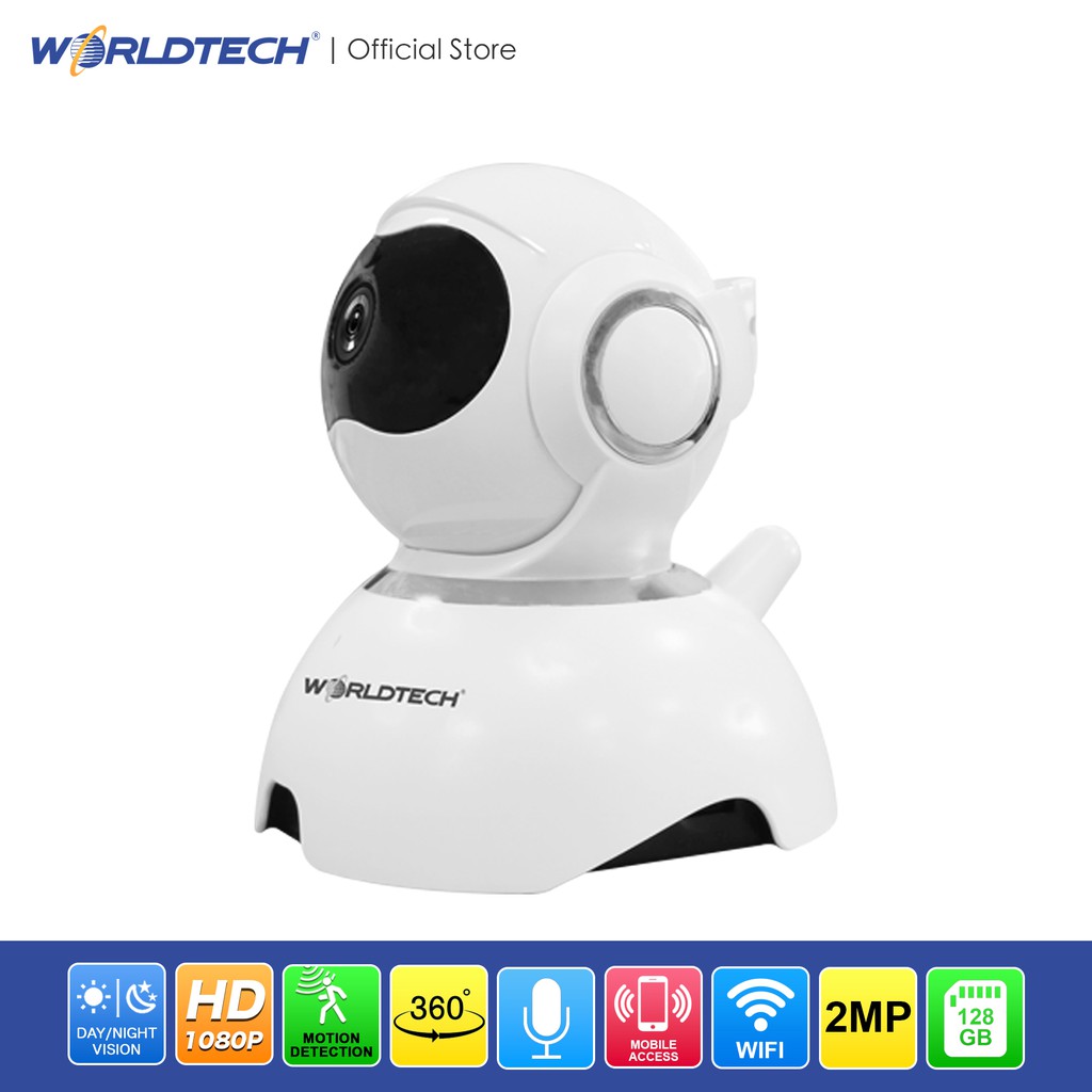 Worldtech กล้องวงจรปิดไร้สาย Robot 2 ล้านพิกเซล Wifi IP CAMERA รุ่น WT ...