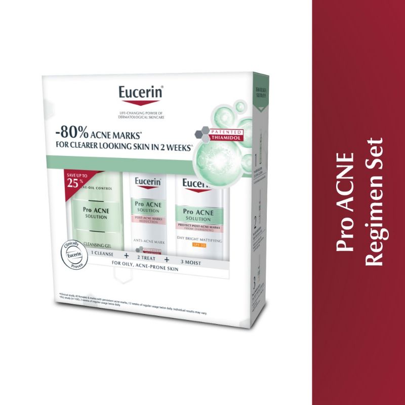 เซทสิวรอยสิวและผิวกระจ่างใส Eucerin Pro Acne Anti-Acne Regimen Set ...