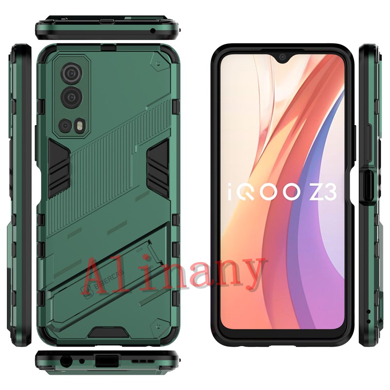 เคส Vivo Y72 5G Case Shockproof พลาสติกแบบแข็ง Armor Stand Phone Casing ...