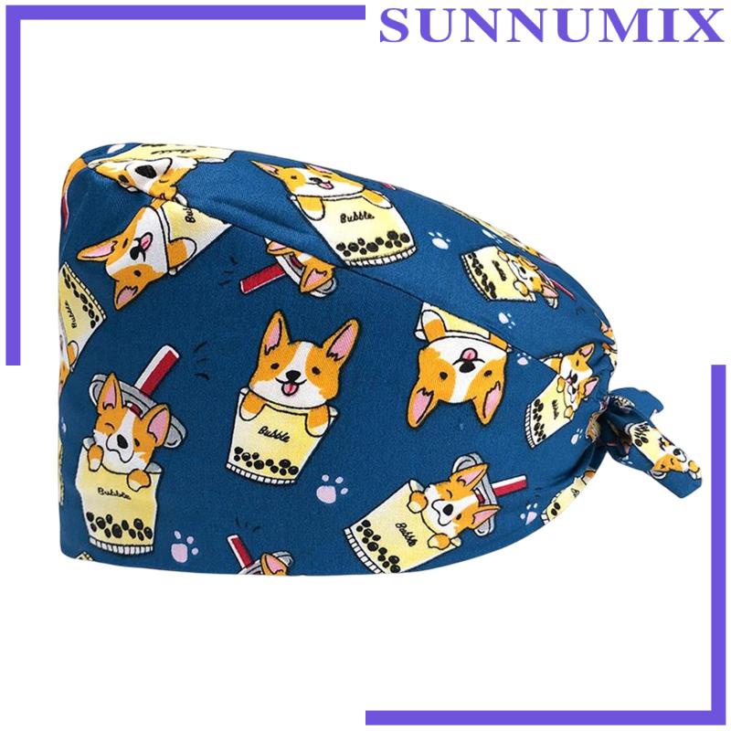 Surgical Scrub Hats Adjustable Printed Nurse Doctor Headcove Working ...
