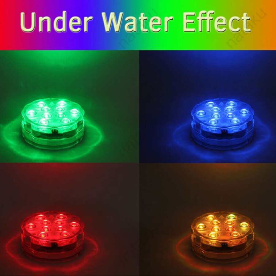 Nataku ไฟใต้น้ำ 10 led ไฟLED ไฟตกแต่ง ไฟสระว่ายน้ำ ไฟ RGB ไฟledกันน้ำ ...
