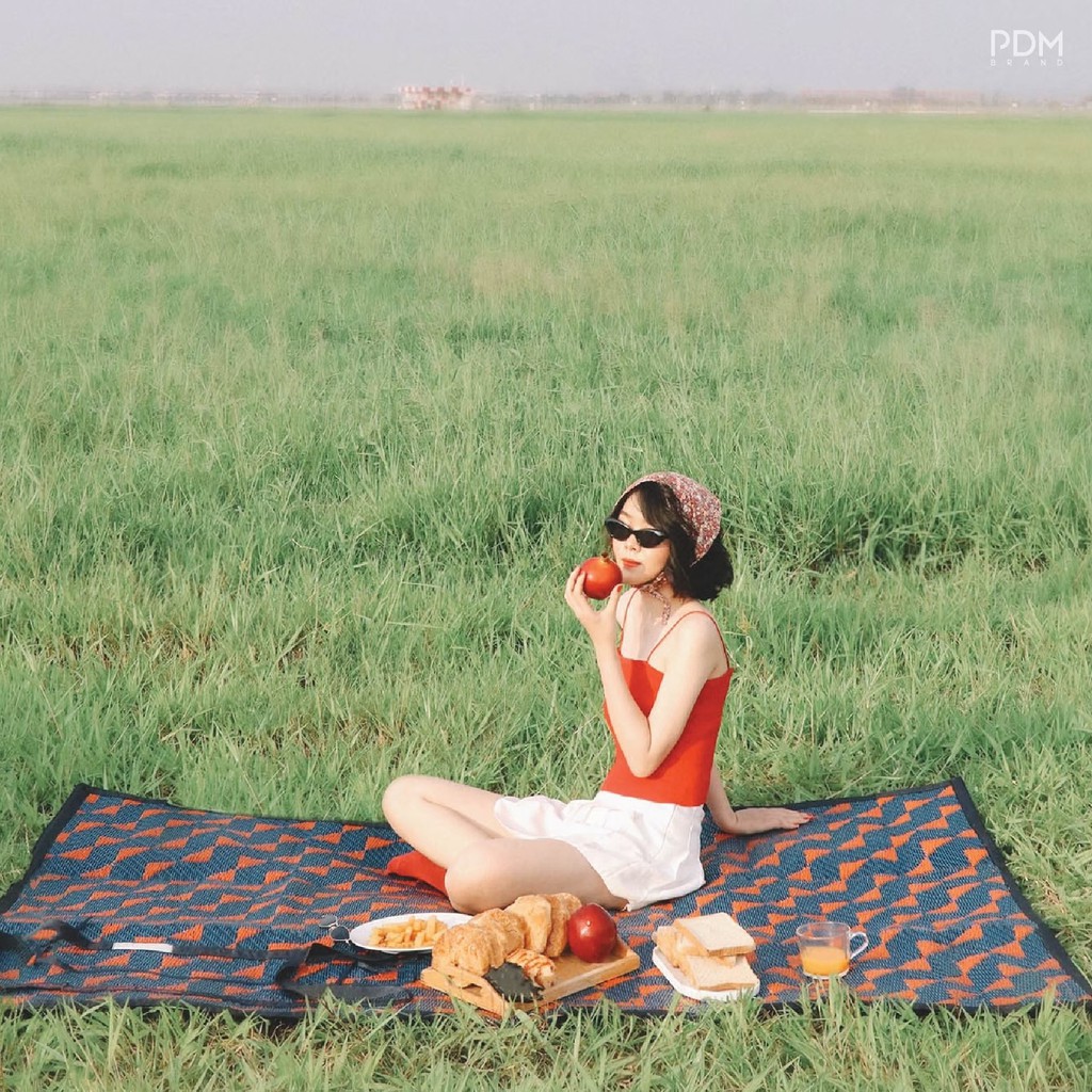 PDM เสื่อพับอเนกประสงค์ ลาย Stride (Orange-Indigo) Size M 120x180 cm ...