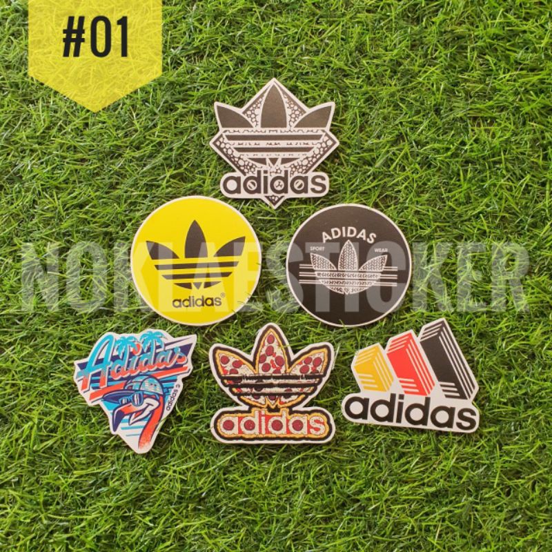 Stickers Adidas สติ๊กเกอร์PVCอย่างดีกันน้ำกันรอยสำหรับแปะวัสดุผิวเรียบบ ...