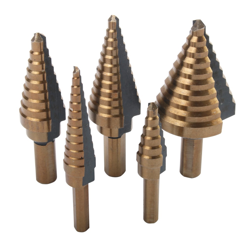 5pcs HSS Cobalt Multiple Hole 50 Sizes Step Drill Bit Set with Aluminum ...