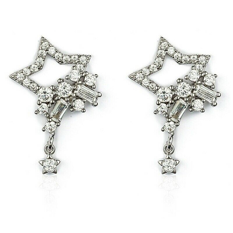 Equalistic ต่างหูระย้าเข็มเงิน S925 รูปดาวประดับพลอยเทียม - equalistic ...