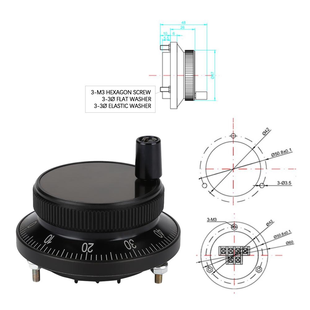 Hand Router Encoder CNC 5V Mill For Wheel Manual 60MM System Pulse ...