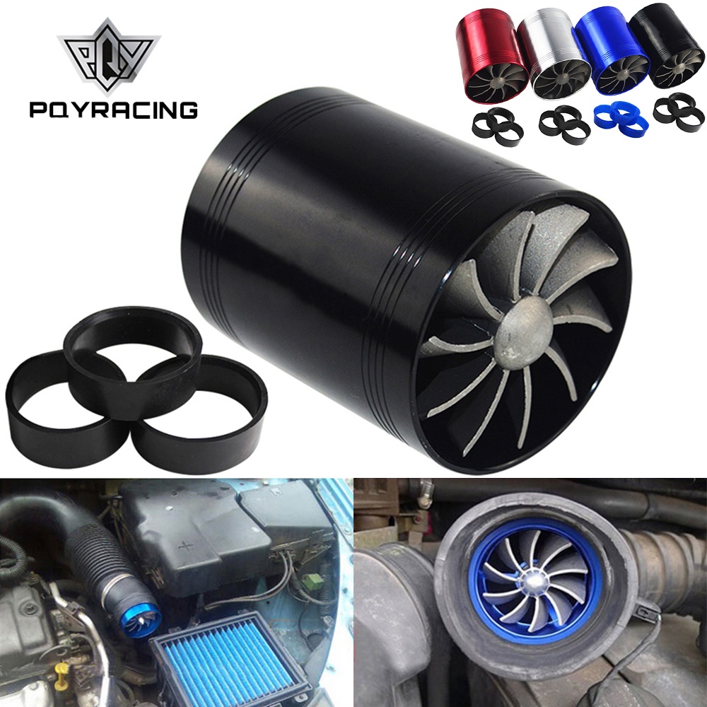 PQY - Double Turbine Turbo Charger Air Intake Gas Fuel Saver Fan Car ...