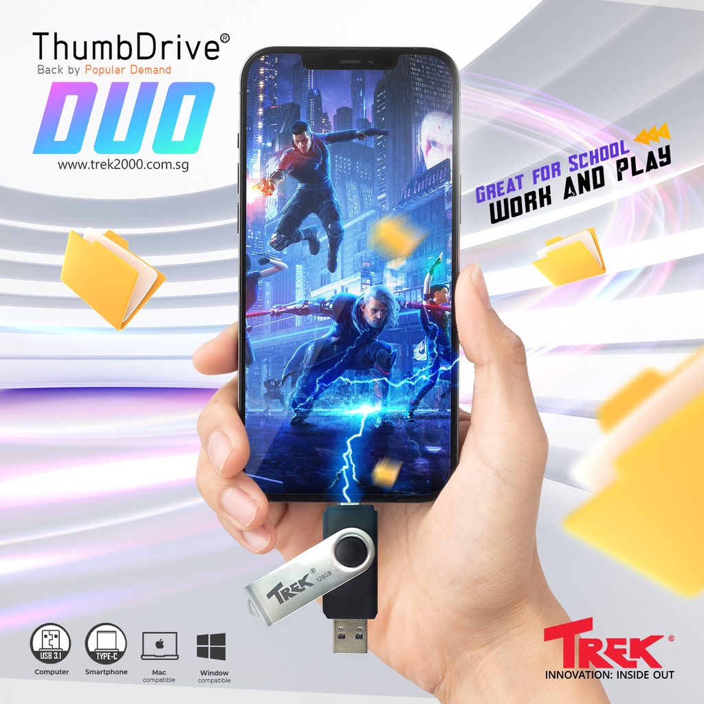 Trek TD DUO 2 in 1 Dual Drive USB 3.1 Type C (32GB64GB128GB ...
