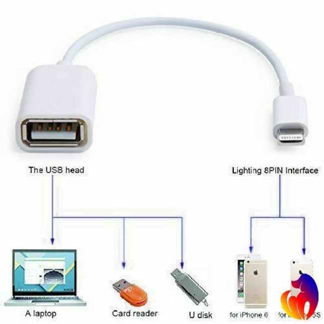อะแดปเตอร์สำหรับ Apple Interface Male to USB Female OTG สำหรับ Apple ...