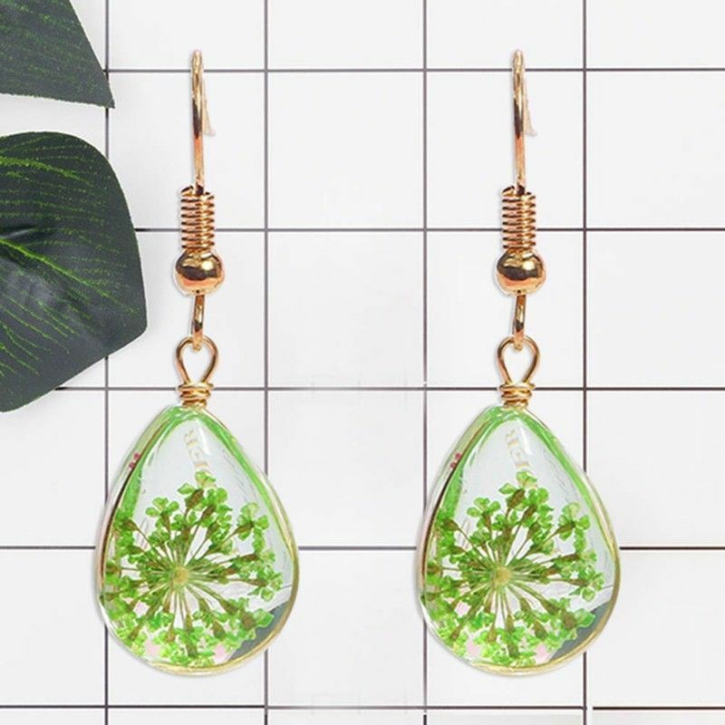 Equalistic ต่างหูตะขอ จี้คริสตัลดอกไม้แห้ง 1 คู่ - equalistic.th - ThaiPick