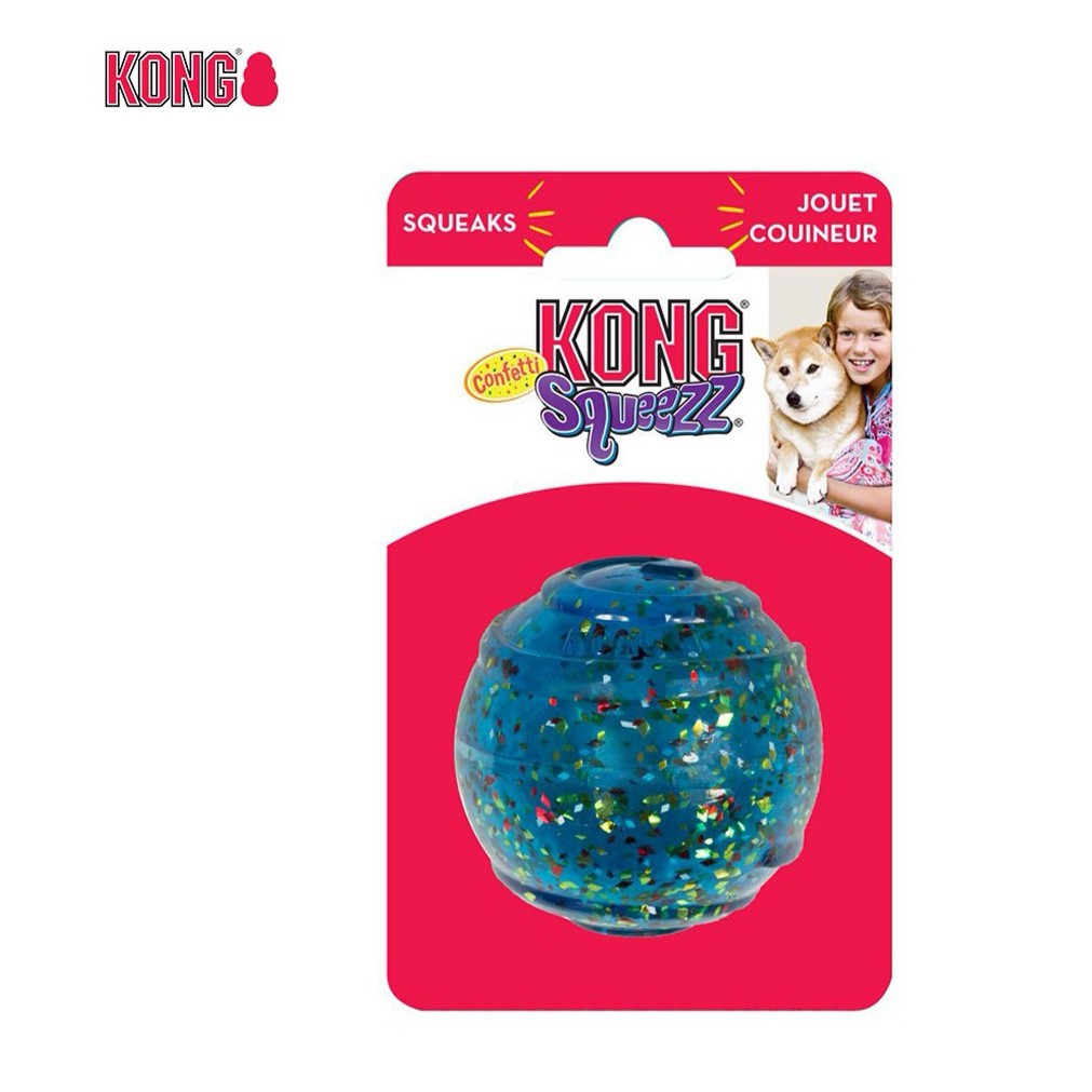 ♟KONG ของเล่นสุนัข S Confetti Ball มี4สี ลูกบอลยางกากเพชร PSC31 ...