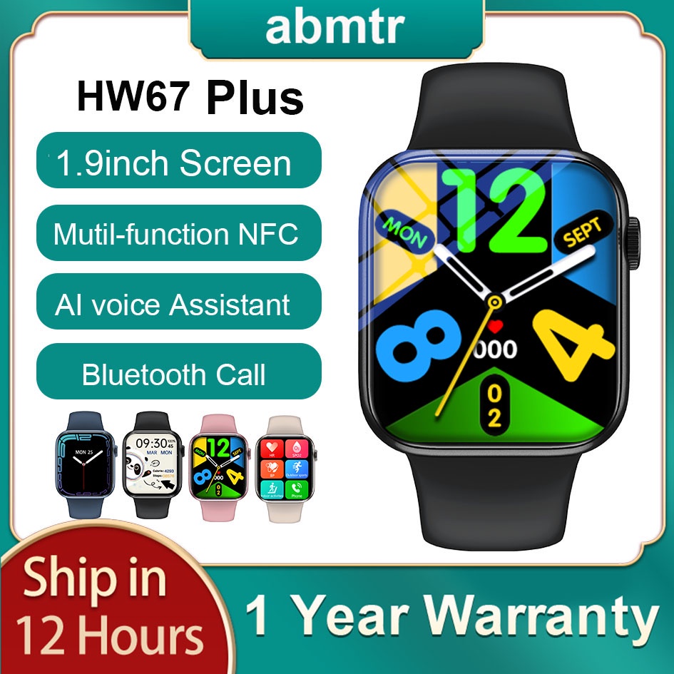 Abtrm Original HW67 Plus Smartwatch Men 1.9" NFC Voice Assistant ...