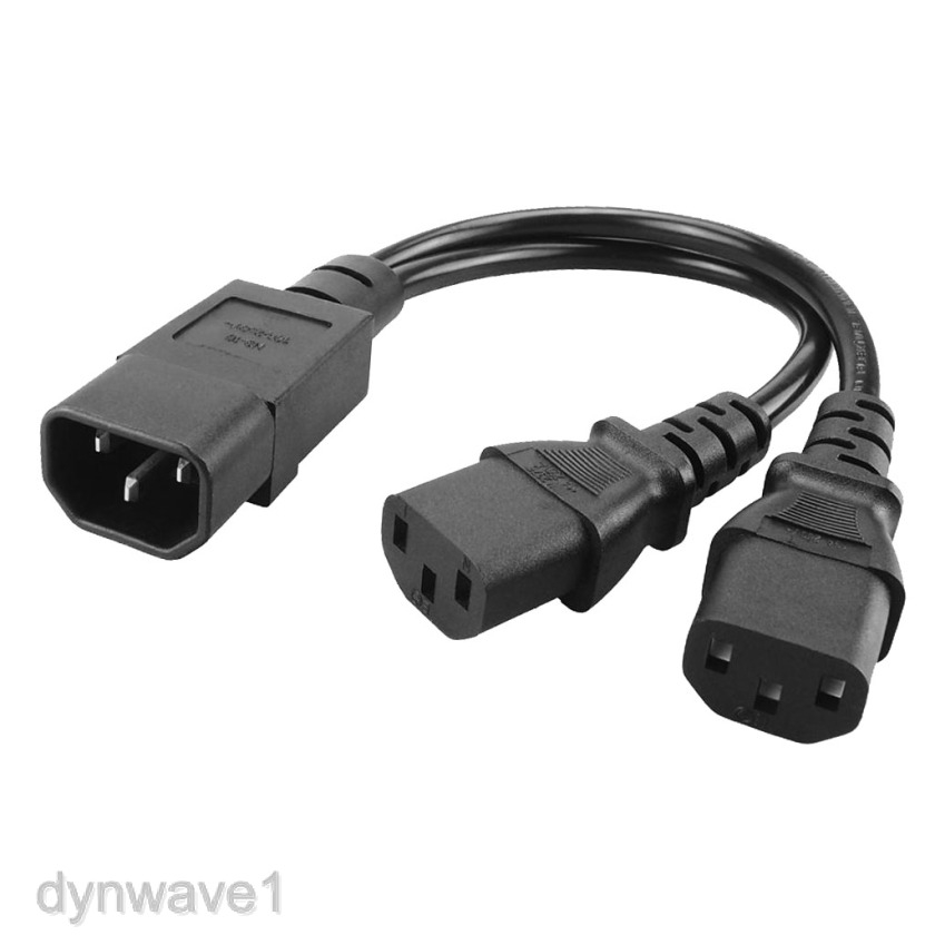 DYNWAVE1 IEC320-C14 to 2C13 Y-shaped Power Cord 1-to-2 Cable Male to ...