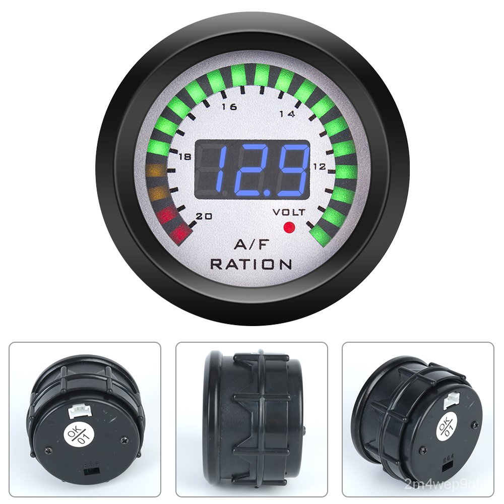 52mm 12V Car AFR Gauge Air Fuel Ratio O2 Oxygen Sensors Tester Digital ...