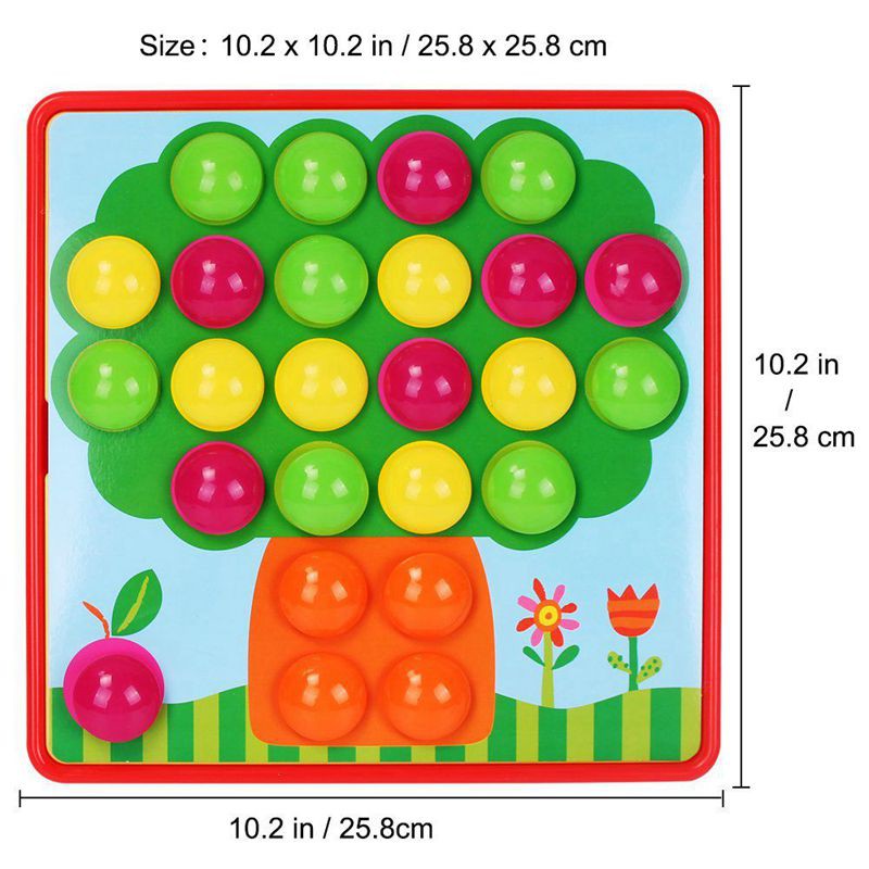 Button Art Color Matching Pegboard Puzzles Early Learning Educational ...