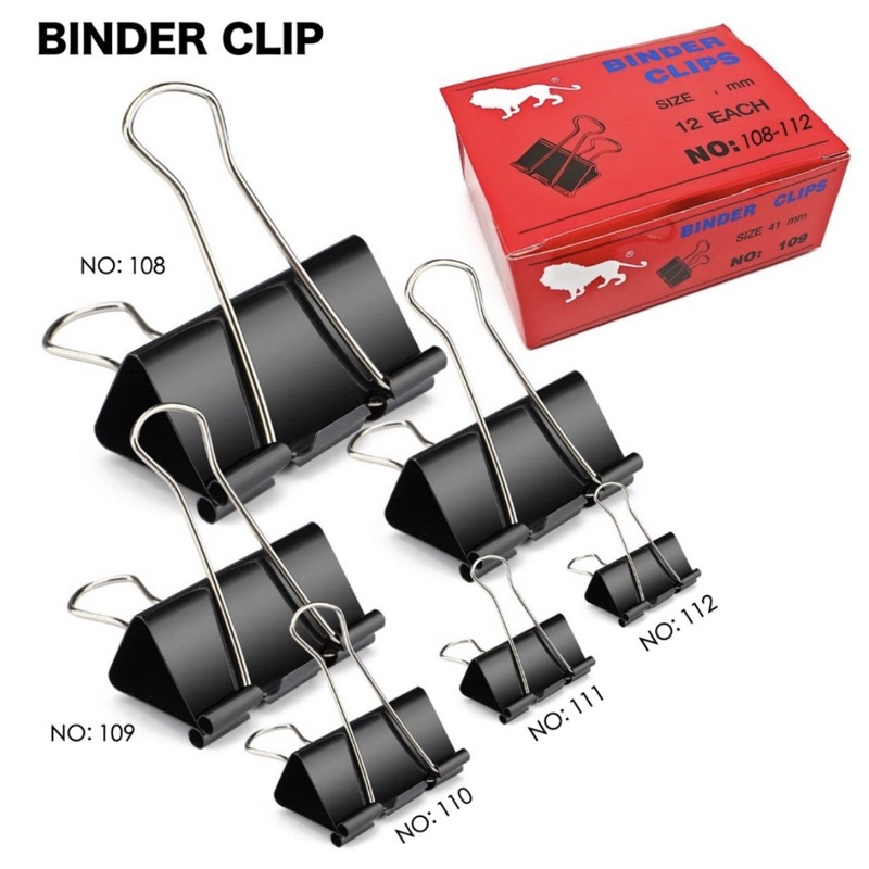 เหล็กหนีบดำ ตราสิงห์ (No.108 109 110 111 112 113) (กล่อง12 ตัว) - jy ...