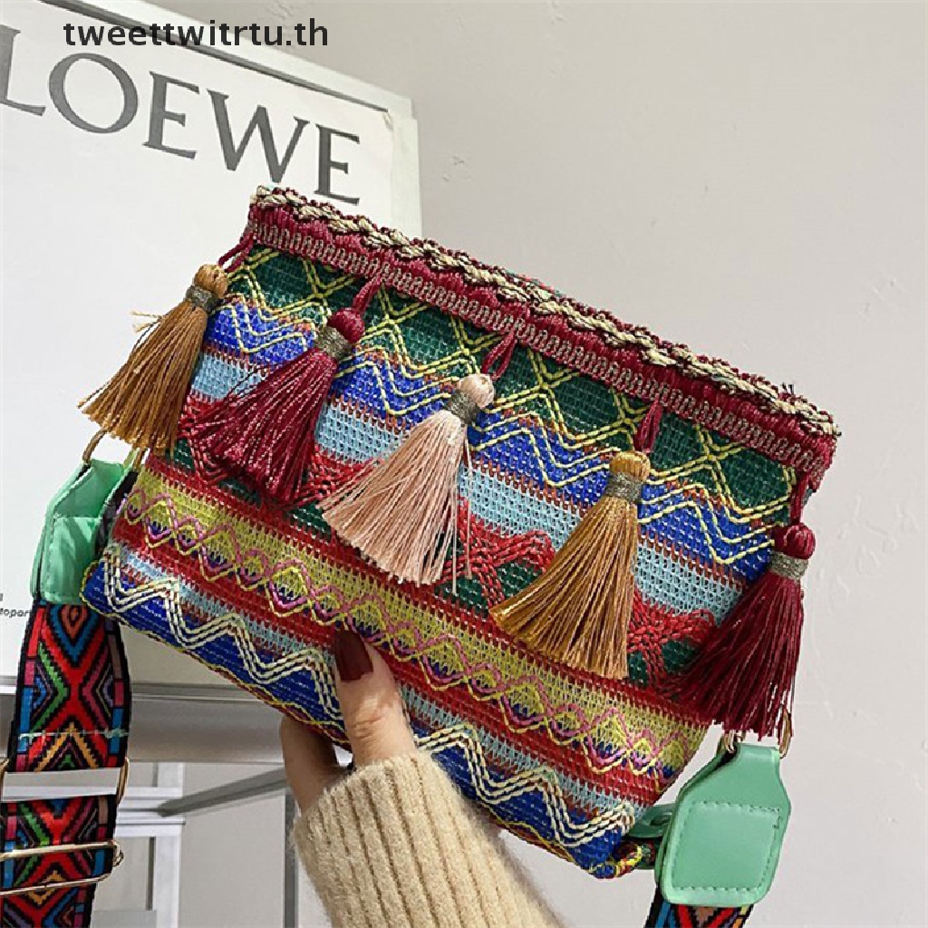 Trtu กระเป๋าสะพายไหล่ ทรงบักเก็ต ประดับพู่ แฟชั่นสําหรับสตรี ...