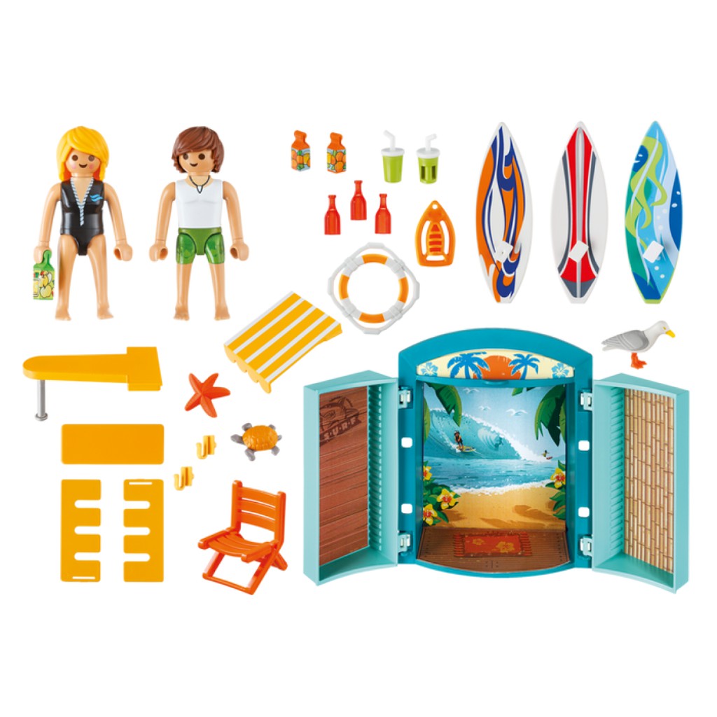 Playmobil 5641 Surf Shop Play Box แอ็คชั่นฟิกเกอร์ เซ็ตกระเป๋าใหญ่ ร้าน ...