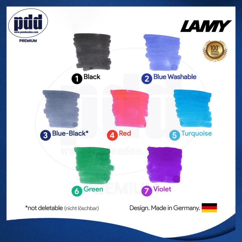 1กล่อง LAMY T10 หมึกหลอด ลามี่ มี 9 สี 1 Pack 5 Pcs LAMY T10 Ink ...