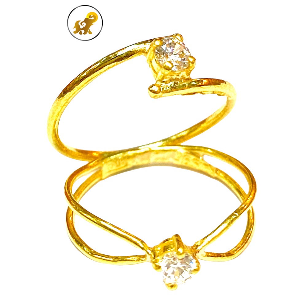 PGOLD แหวนทอง 1 กรัม เพชรสวิสแฟนซี หนัก 1.0 กรัม ทองคำแท้ 96.5% มีใบรับ ...