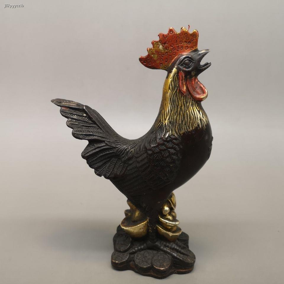 Copper Rooster Money Ingot Zodiac Bronze Rooster Lucky Decoration Home ...