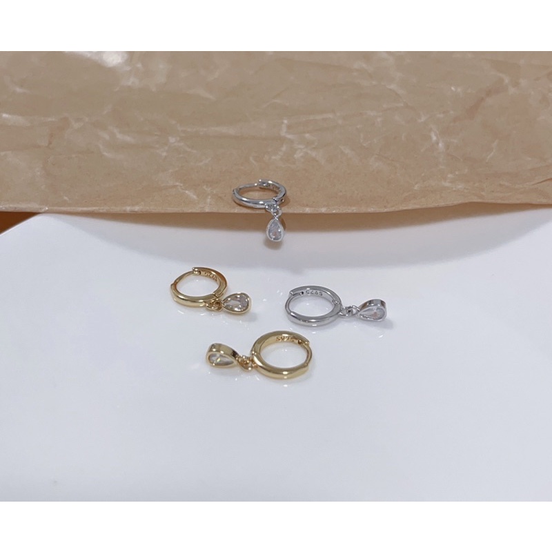 203-littlegirl gifts- Water drop ear buckle earrings s925 - yu123456 - ThaiPick