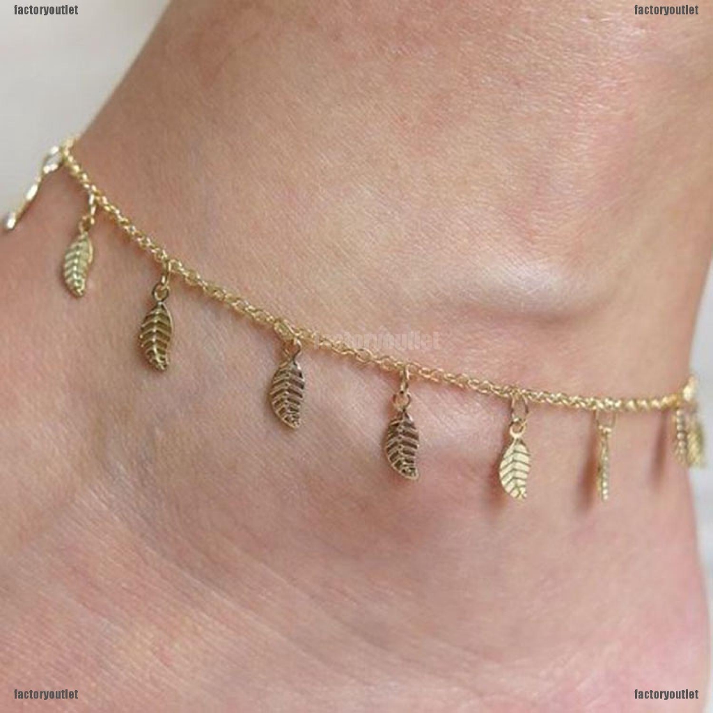 FOTH Sexy Simple Gold Anklet Ankle Bracelet Leaf Foot Chain Jewelry ...