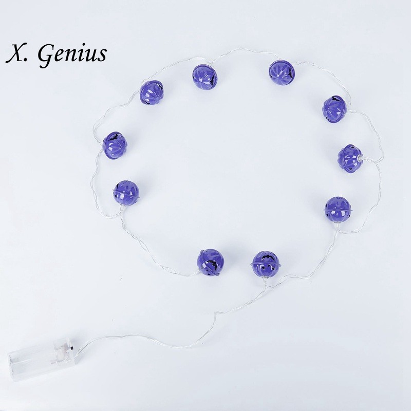 10 LED String Light Skull Halloween Decoration Fairy Lights Purple ...