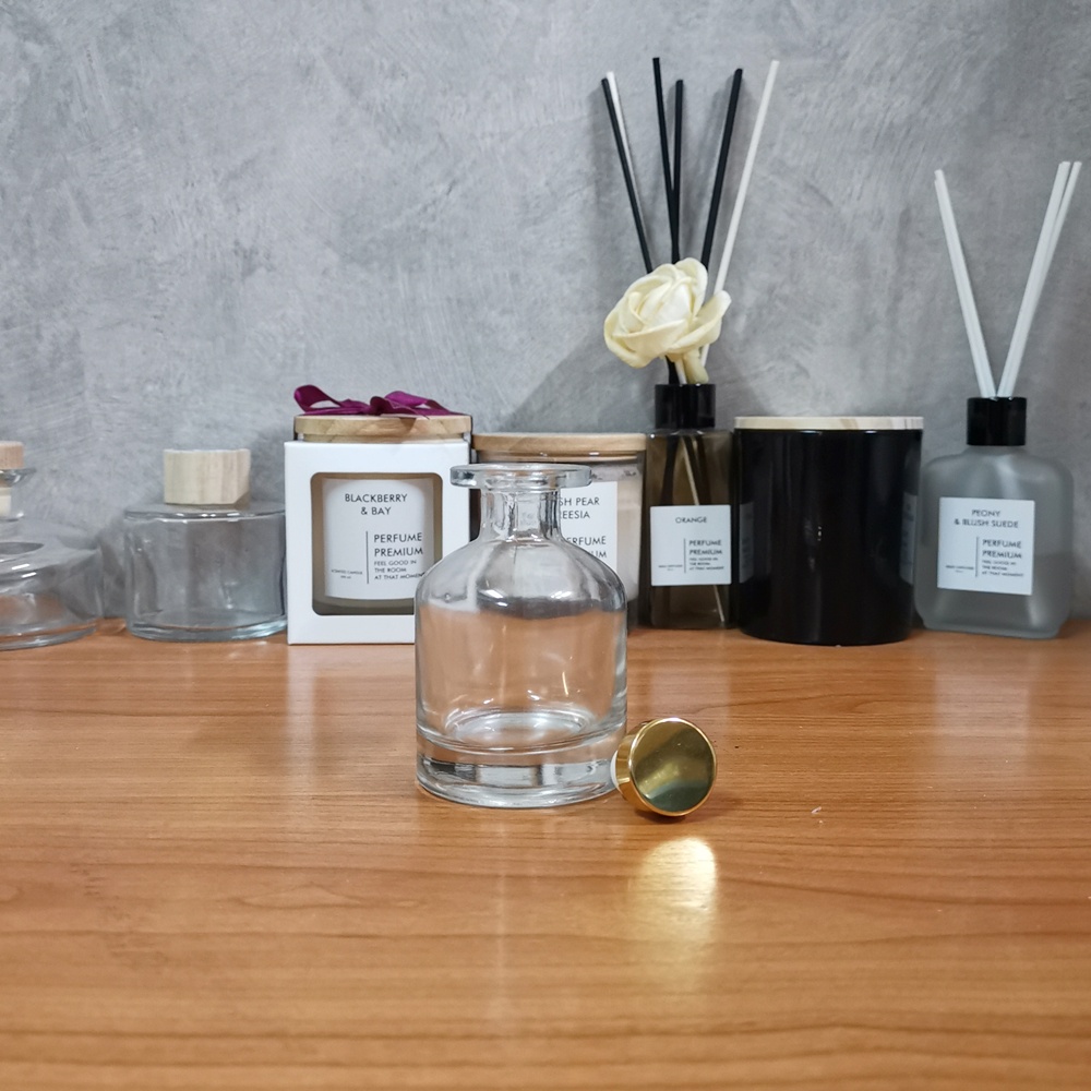 Diffuser Bottles ขวดก้านไม้กระจายกลิ่น ขวดเปล่าทรงกลมพร้อมฝา ขวดใส 80 ...