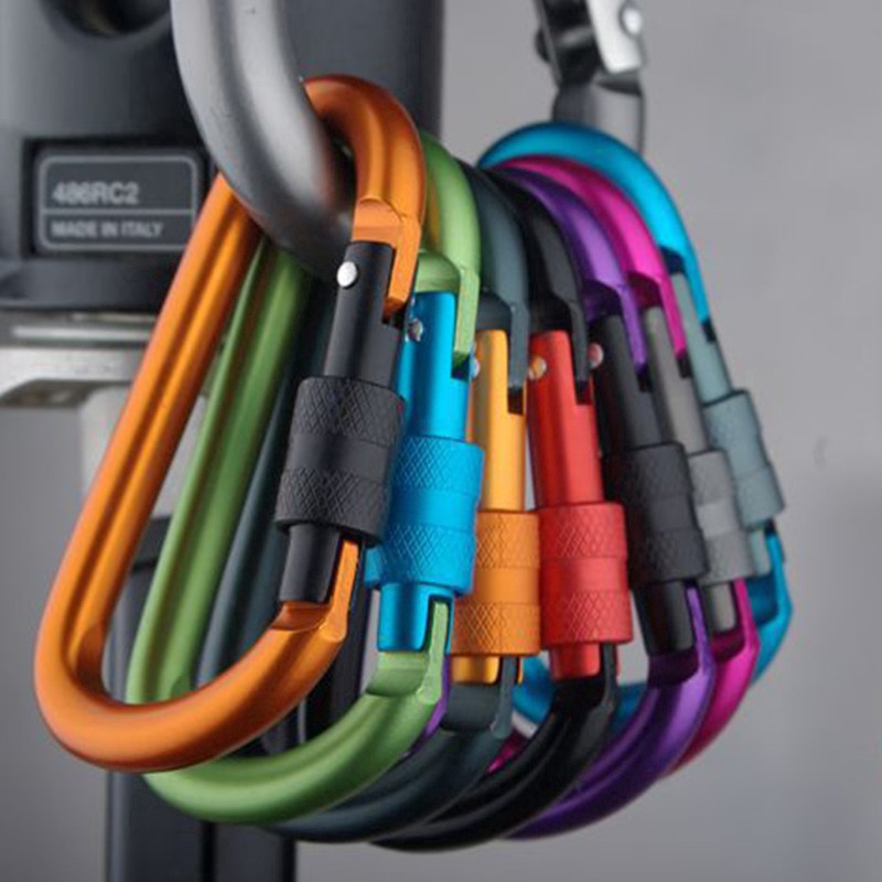 Locking Carabiner - Alloy D-Ring Key Chain Clip Snap Hook Karabiner ...