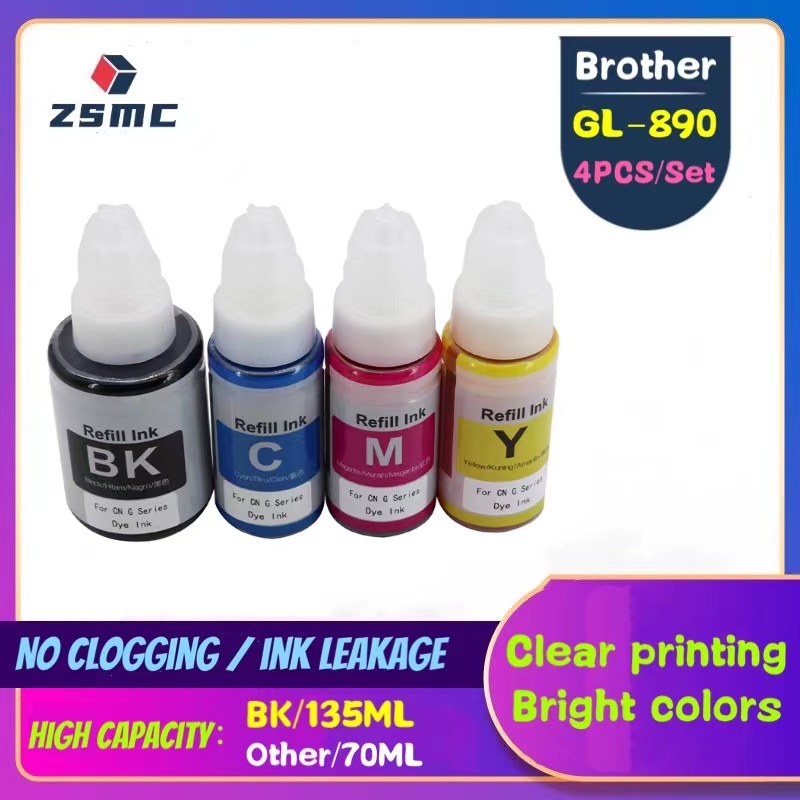 Ink Canon GI-890 Ink 100% นำเข้าวัสดุ ความจุมาก ชุด 4 ชิ้น BK/C/M/Y ...