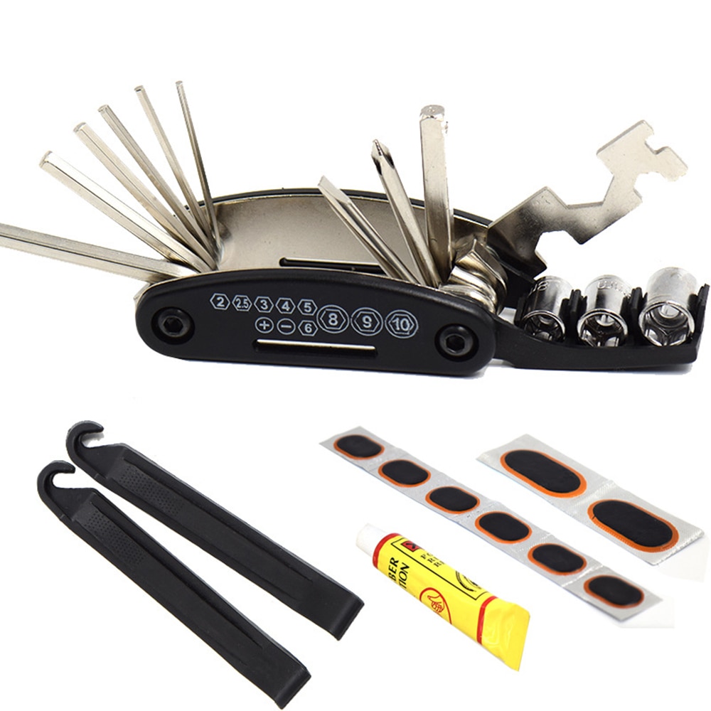 Multifunction Bicycle Repair Kit Tire Repair Kit Inflator Repair Wrench ...