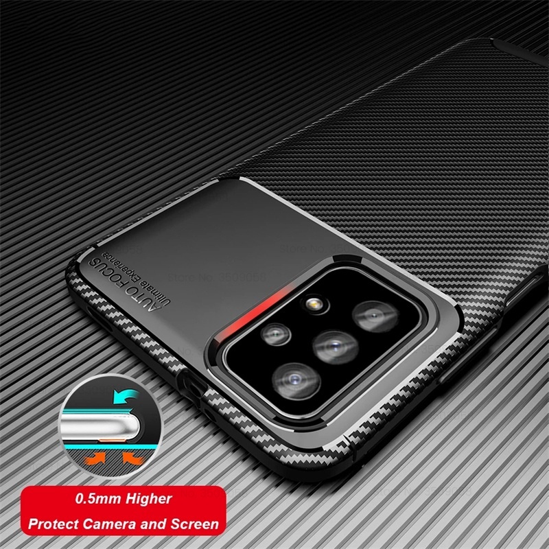 เคสโทรศัพท์ TPU แบบนิ่ม คาร์บอนไฟเบอร์ กันกระแทก สําหรับ Samsung Galaxy A72 A52s A52 A32 M52 M32 ...